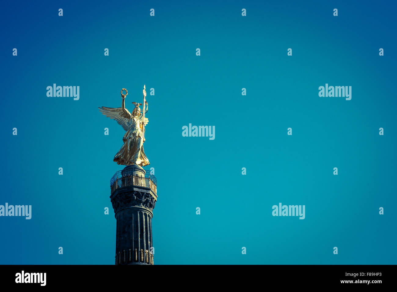 Golden Bronze Sculpture Of Victoria On The Victory Column High ...