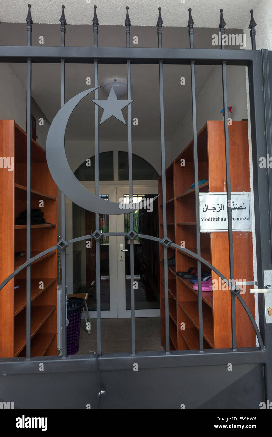 Muslim Mosque, Entrance for men, North Bohemian spa town. Teplice ...