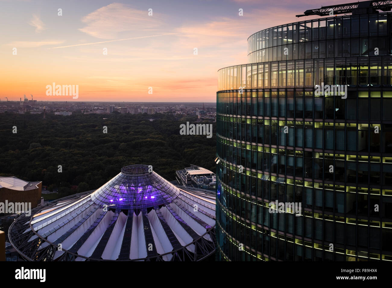 Sony center and bahn tower hi-res stock photography and images - Alamy
