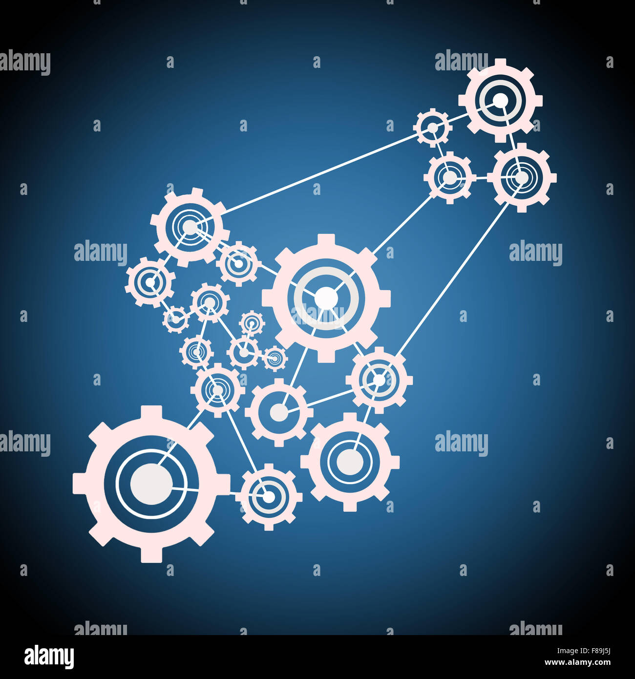 Abstract gear wheels on blue Stock Photo - Alamy