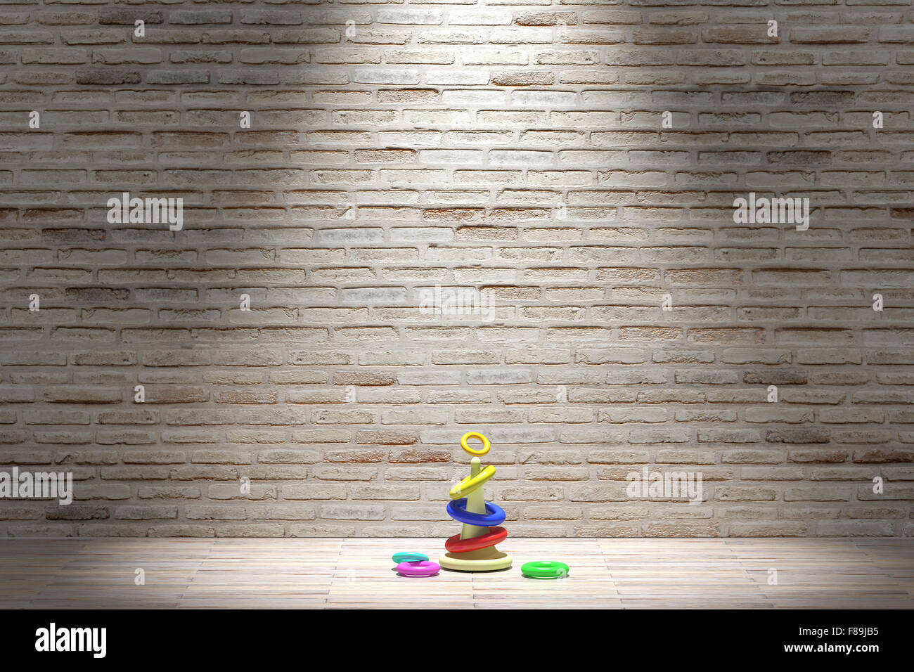 3d rendering of some baby toys on an empty room Stock Photo - Alamy