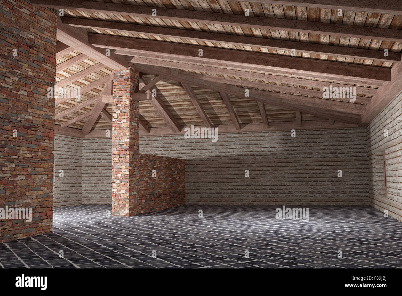 3d rendering of an unfurnished house interior Stock Photo - Alamy