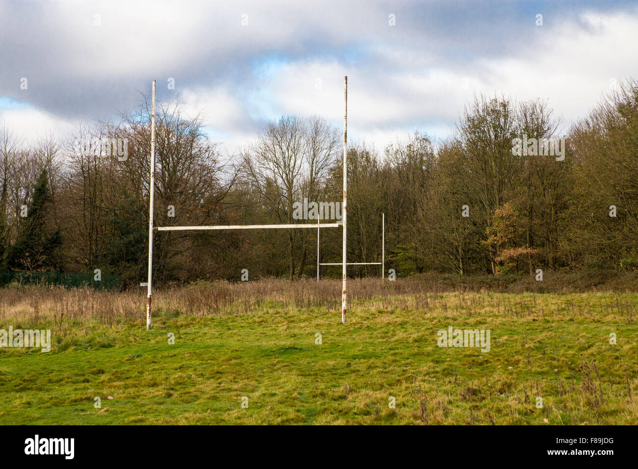 Abandoned rugby football pitch Stock Photo - Alamy