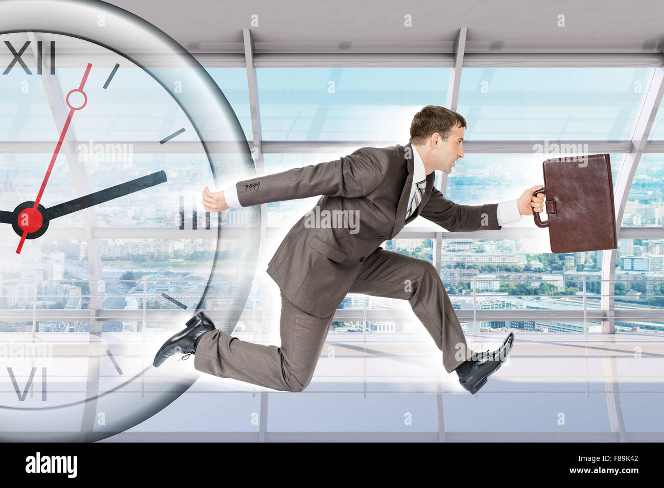 Man running clock in hi-res stock photography and images - Alamy