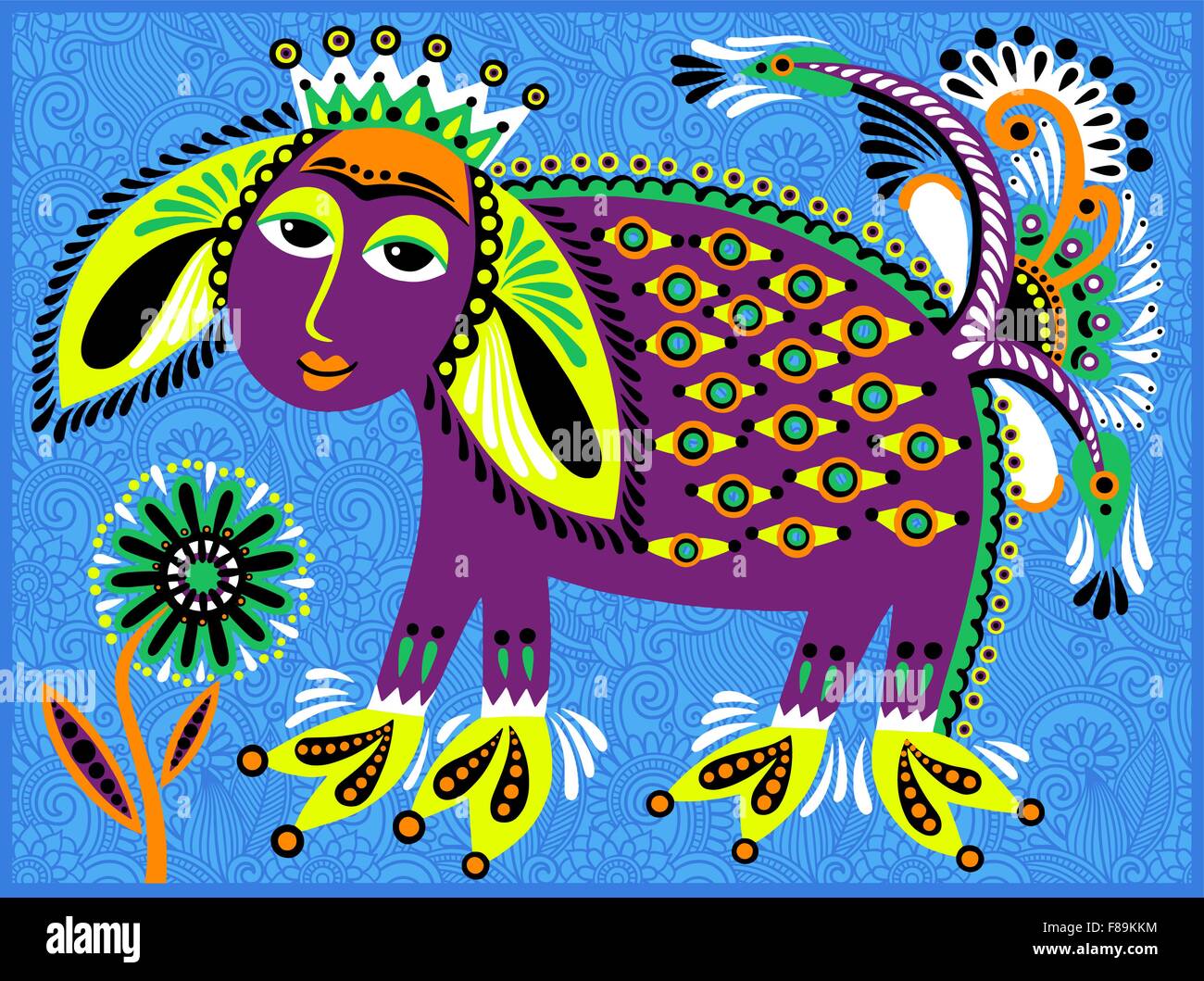 decorative ethnic folk animals in Ukrainian traditional karakoko Stock ...