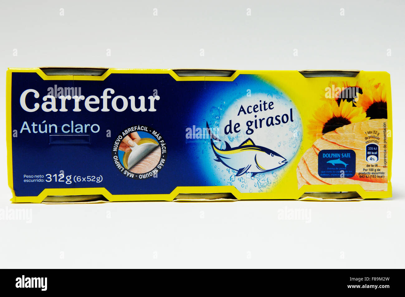 Box of tuna on white background Stock Photo - Alamy