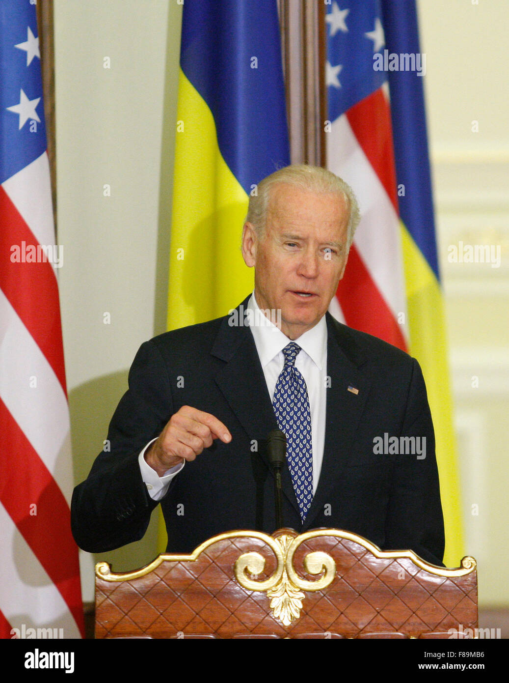Kiev, Ukraine. 07th Dec, 2015. US Vice President Joe Biden speaks as ...