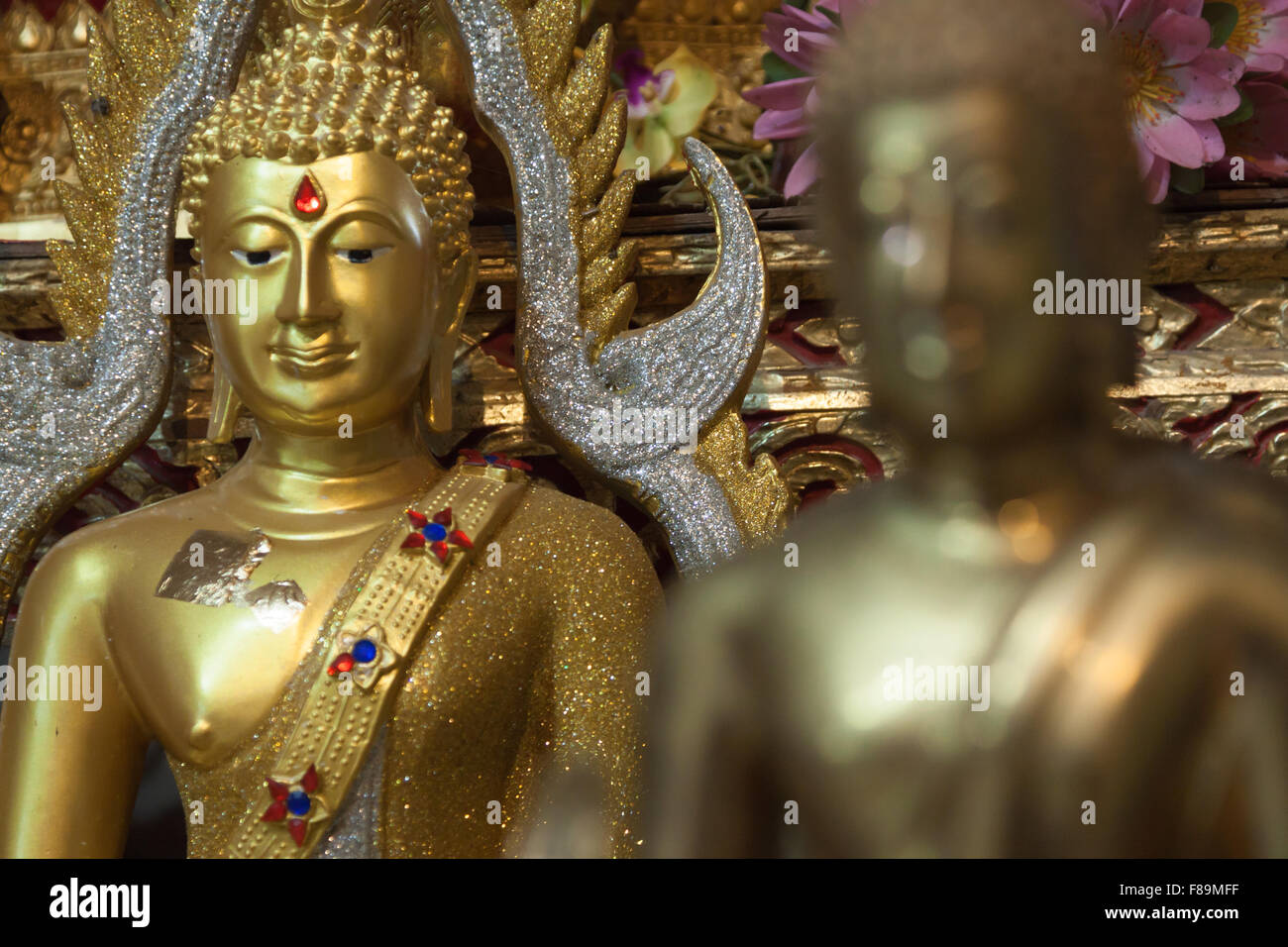 Buddha statues on the tiger cave temple near krabi ,thailand Stock ...