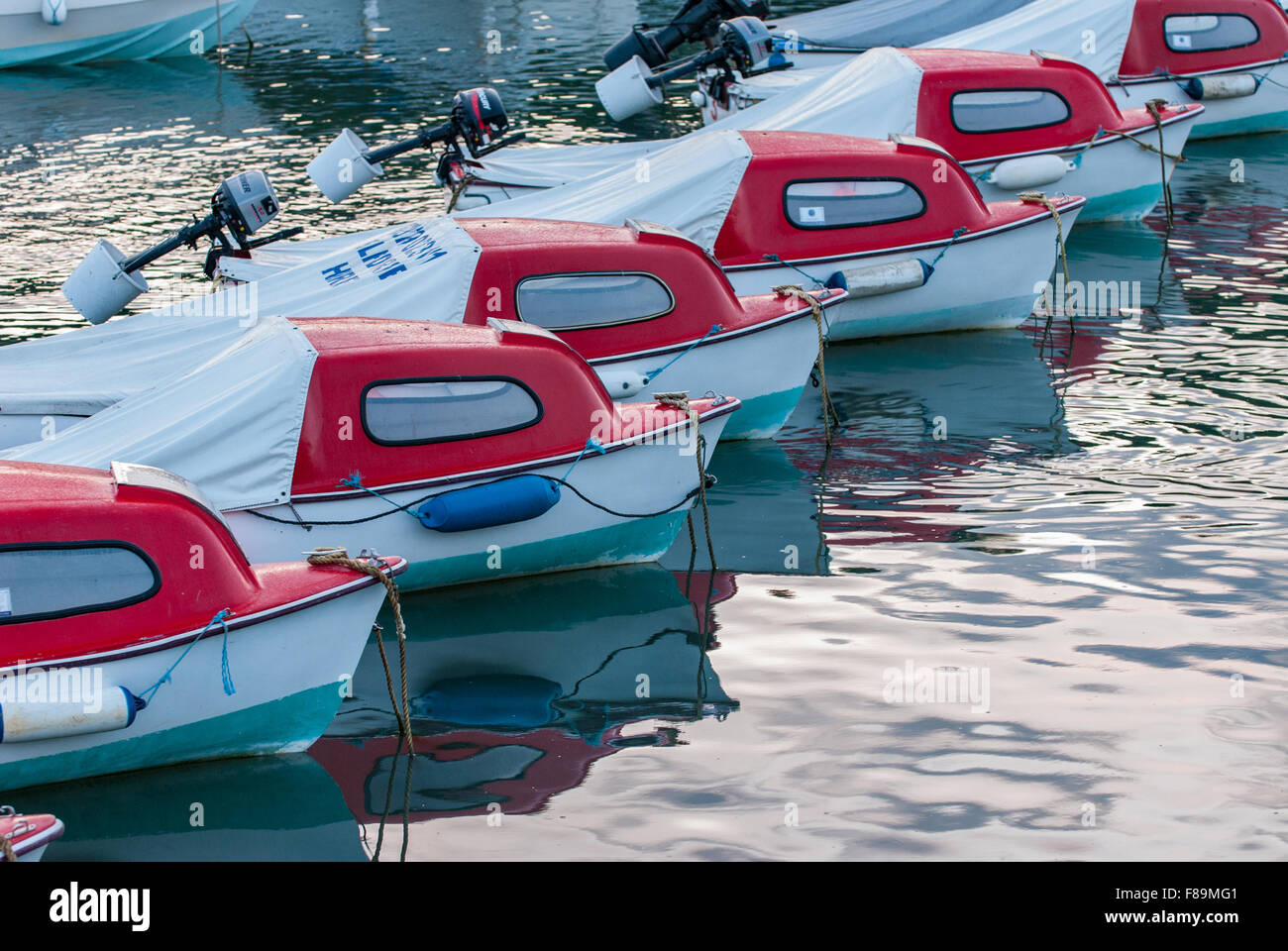 Red and white motor boats hi-res stock photography and images - Alamy