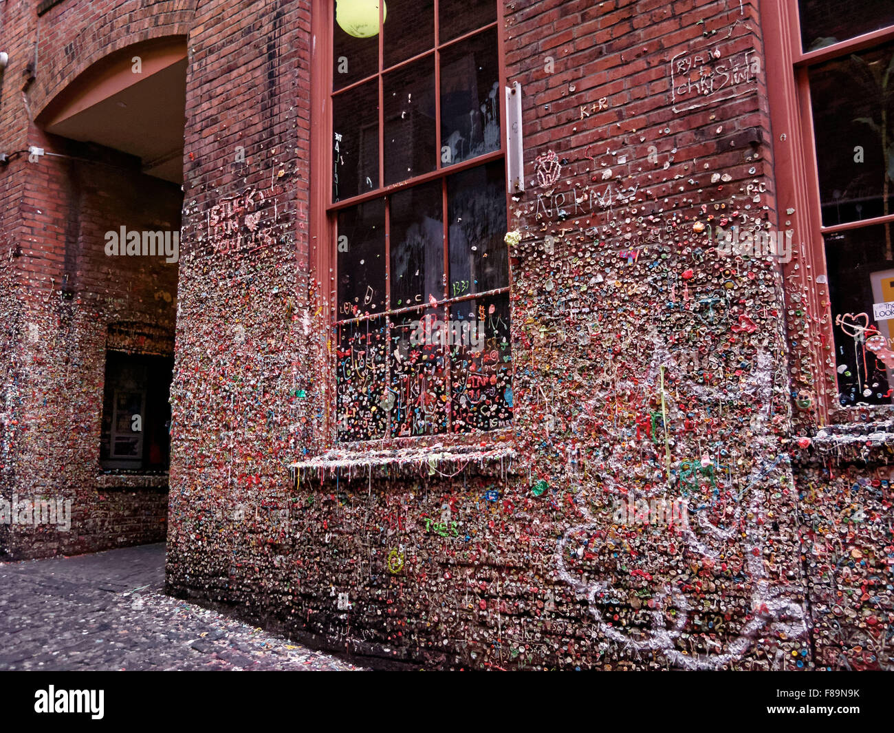 The Pike Place Market Theater Gum Wall in Seattle, Washington is ...