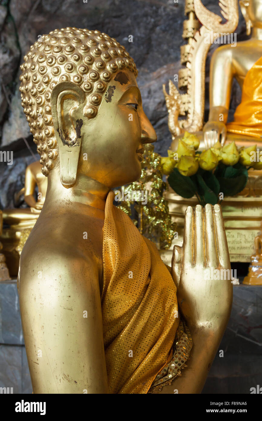 Buddha statues on the tiger cave temple near krabi ,thailand Stock ...