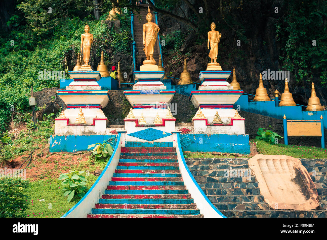Start of stairs to the top of Tiger Cave Temple. 1237 step to top ...