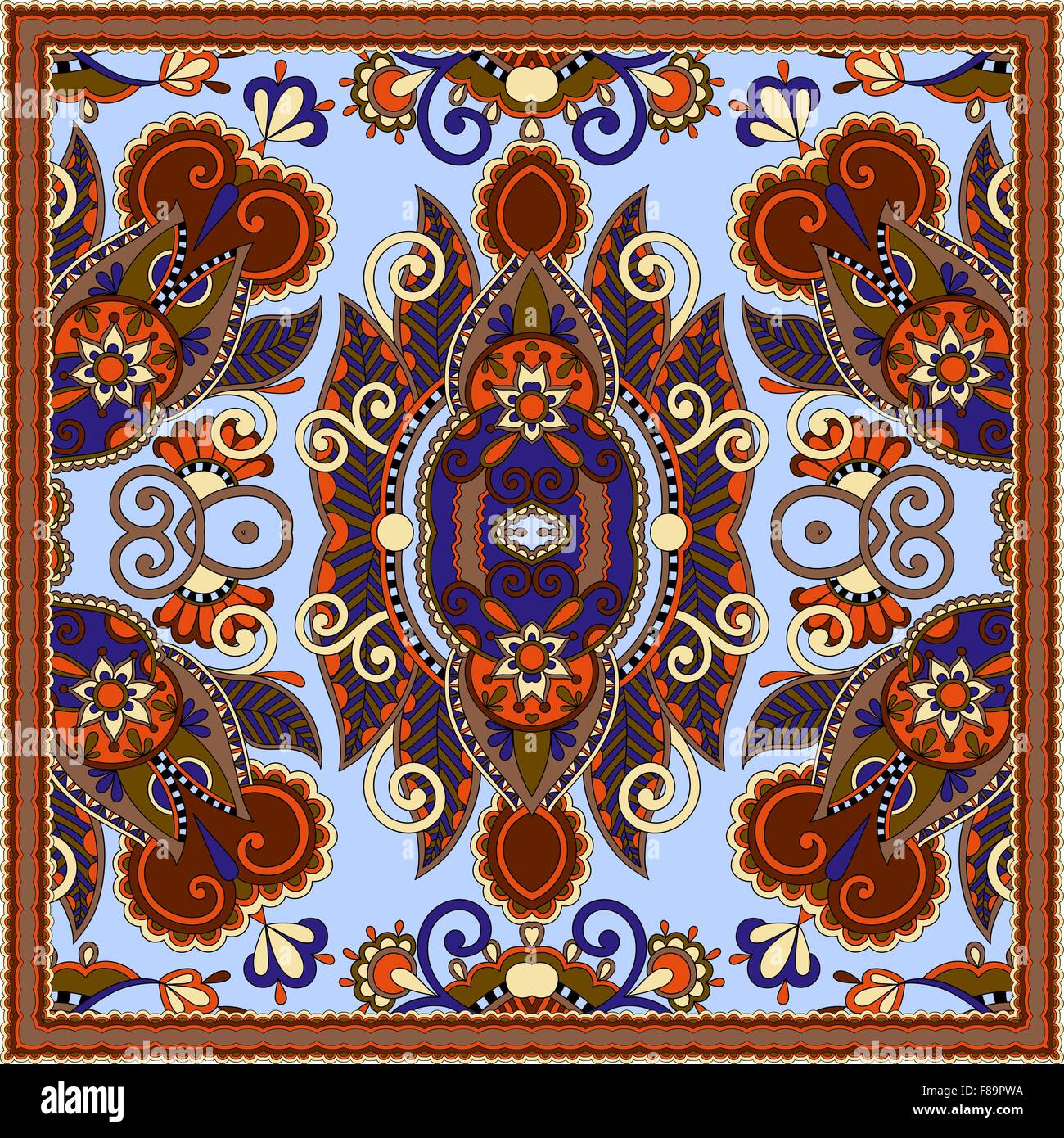 authentic silk neck scarf or kerchief square pattern design in u Stock ...