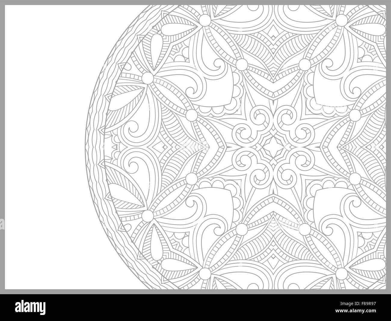 unique coloring book page for adults - flower paisley design Stock ...