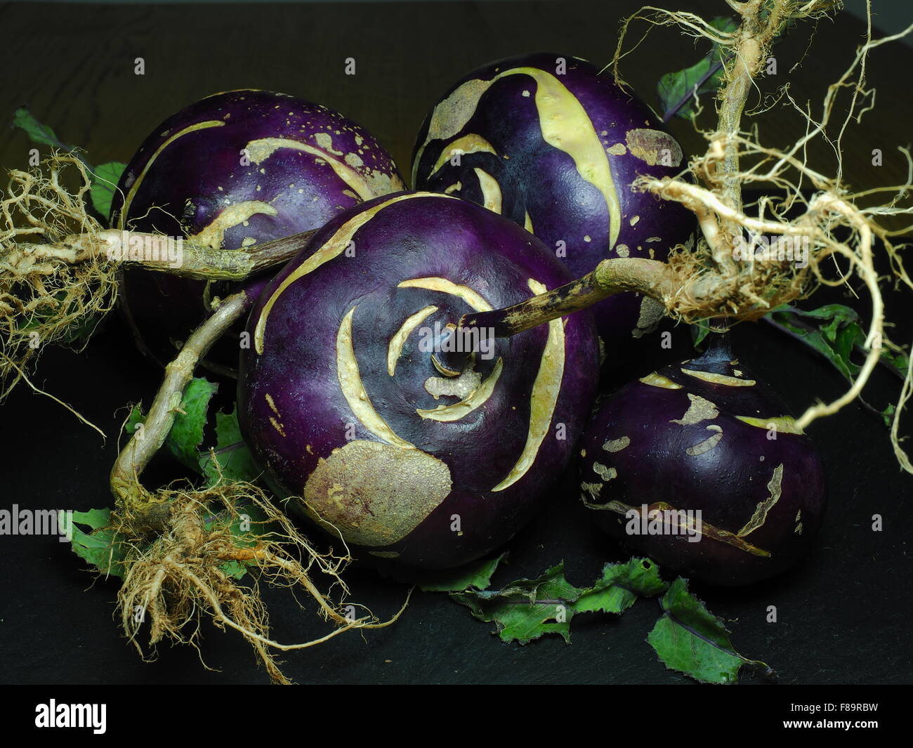 Purple Kohlrabi vegetables Stock Photo - Alamy