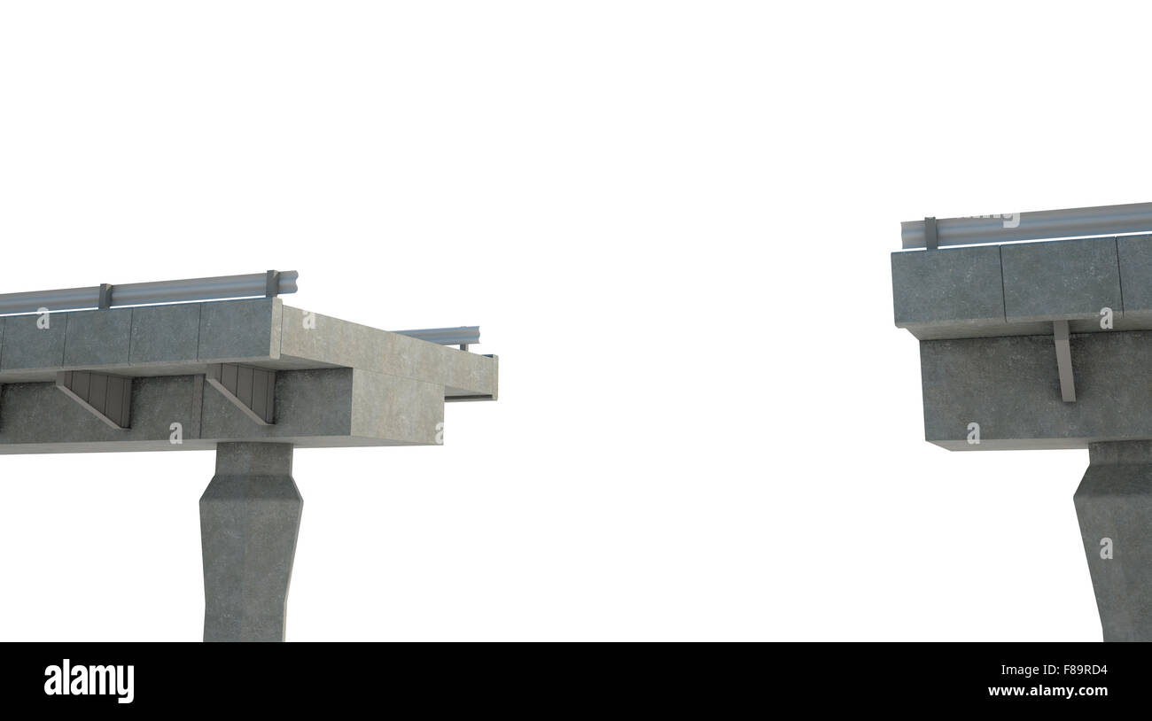 Grey unfinished bridge, side view Stock Photo - Alamy