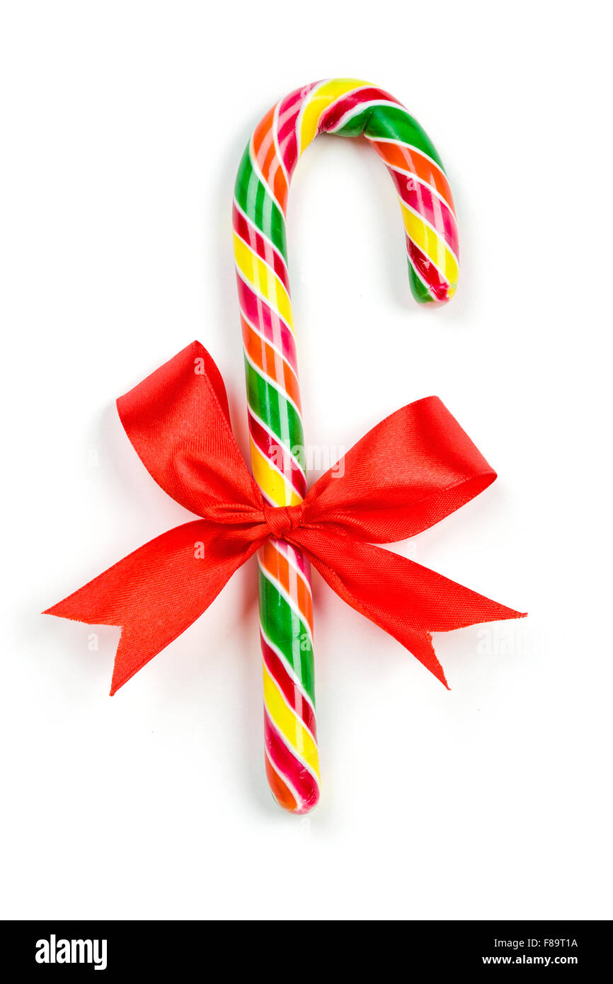 lollipop cane isolated on white Stock Photo - Alamy