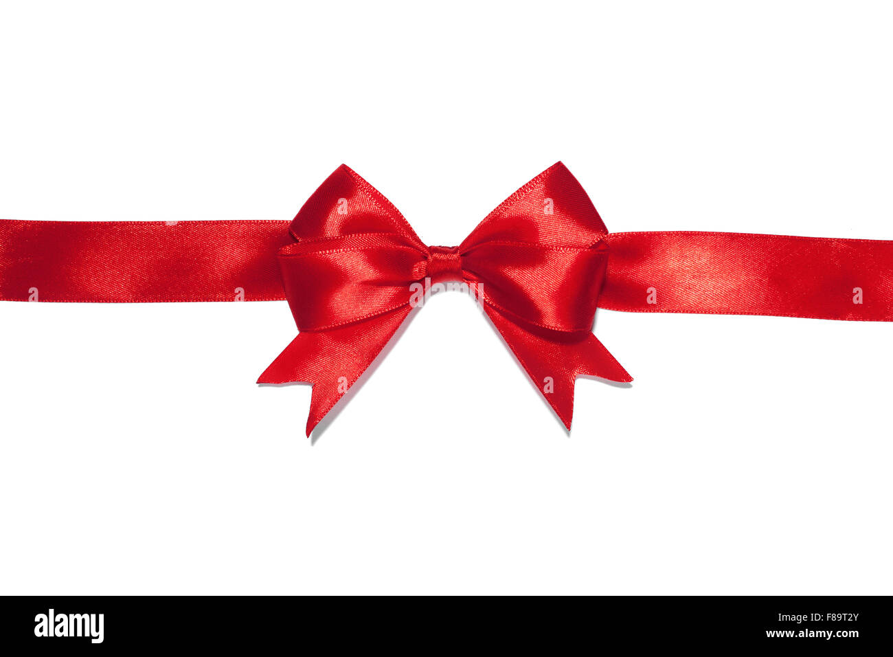 Red ribbon bow on white background Stock Photo - Alamy