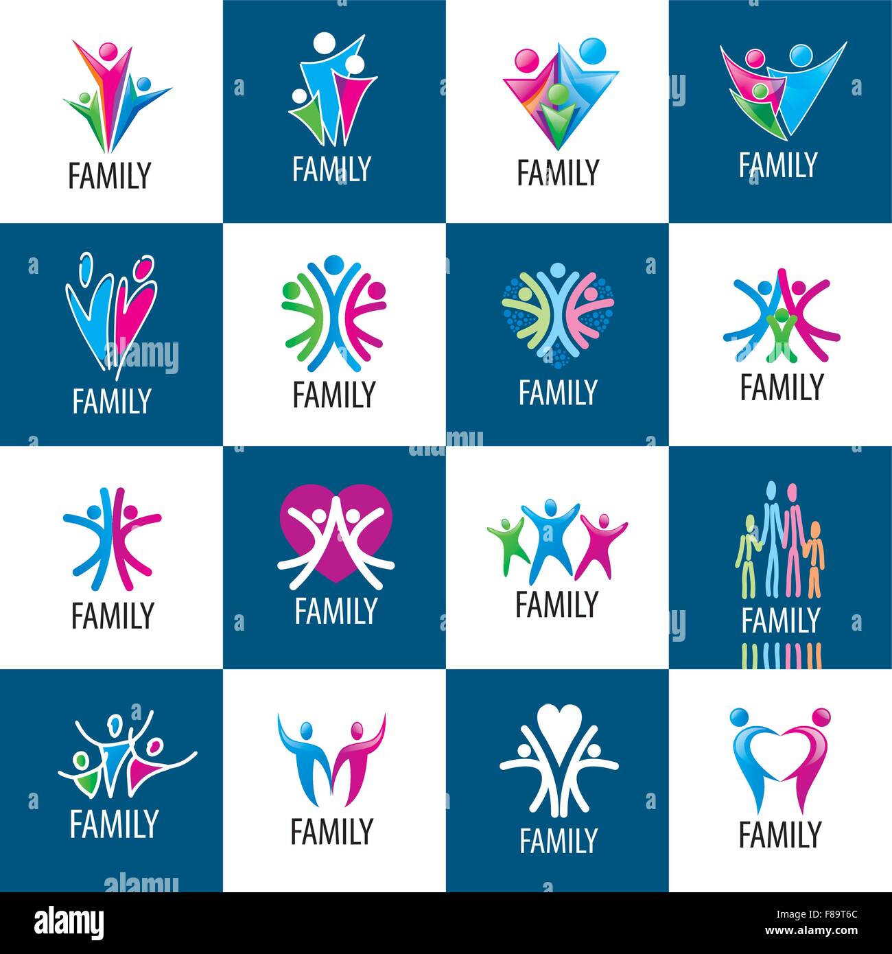 Set logos family hi-res stock photography and images - Alamy