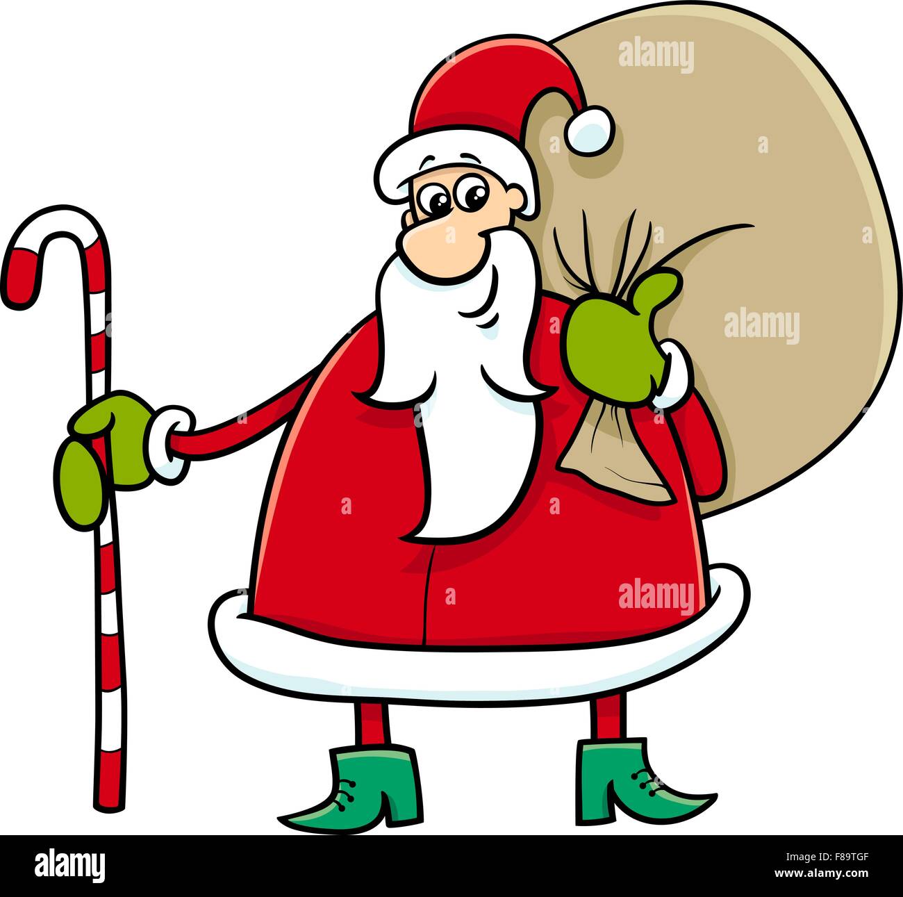 Santa claus sack cartoon illustration Cut Out Stock Images & Pictures ...