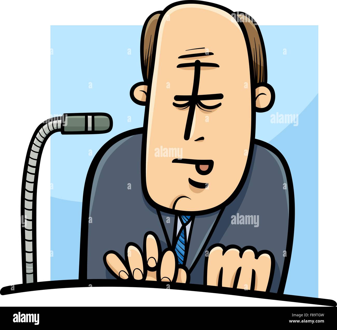 Cartoon Illustration of Politician Character Giving a Speech Stock ...
