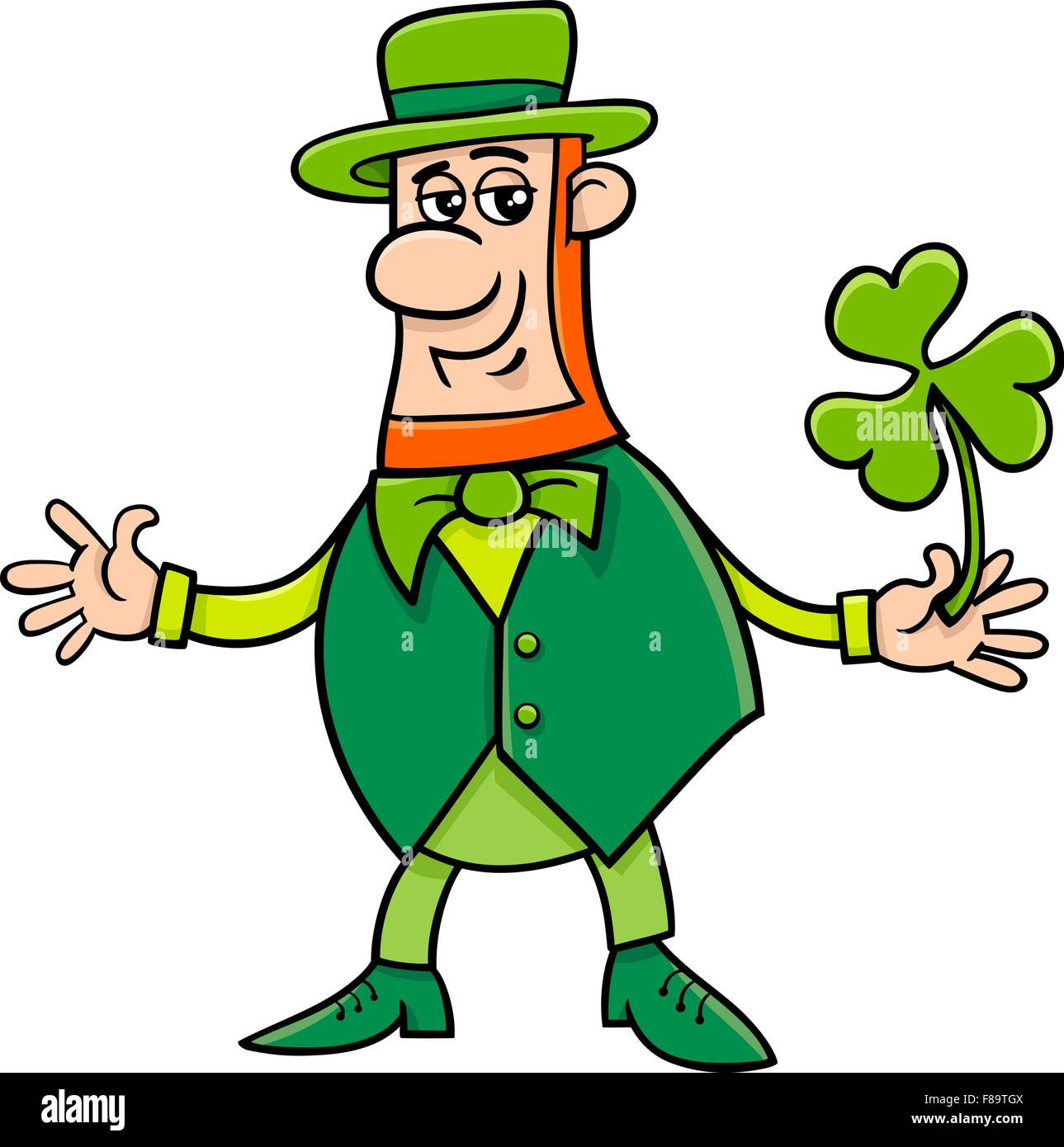 Cartoon Illustration of Leprechaun on Saint Patrick Day Stock Vector ...