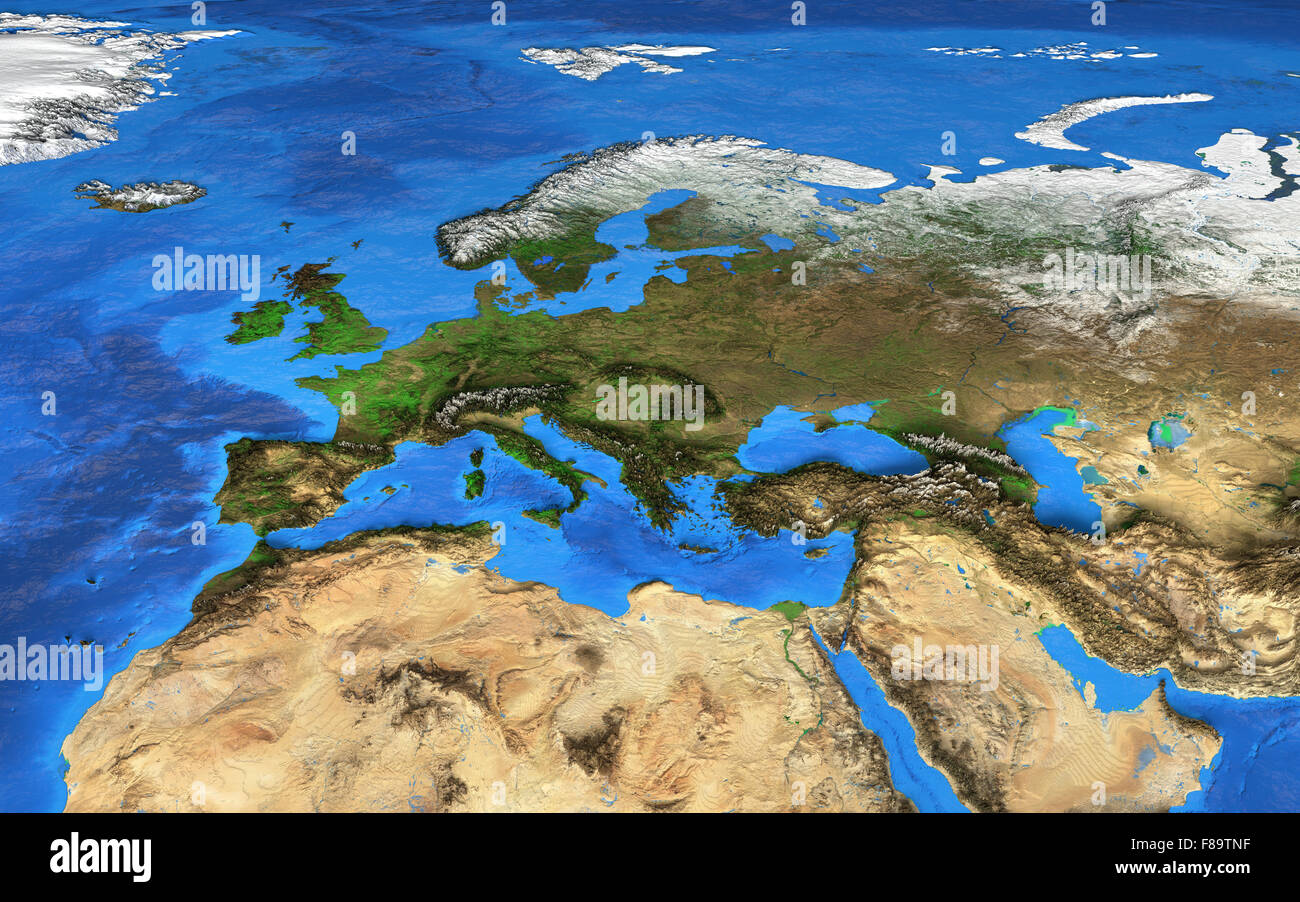 Detailed satellite view of the Earth and its landforms. Elements of ...
