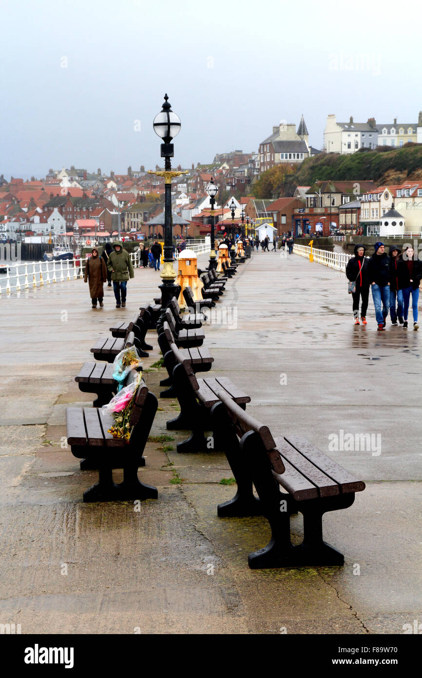 Wet day in Whitby Stock Photo - Alamy