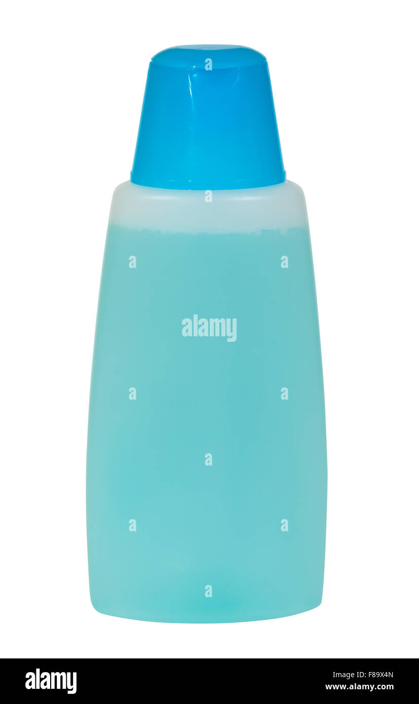 Blue shampoo bottle. Isolated on white backgrounds with clipping path ...