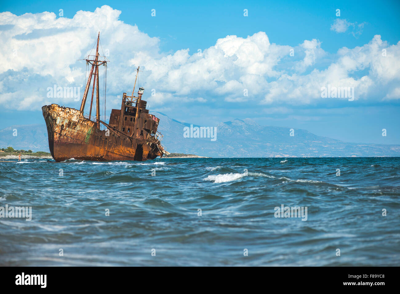 Old rustic big ship. Blue sky Stock Photo - Alamy
