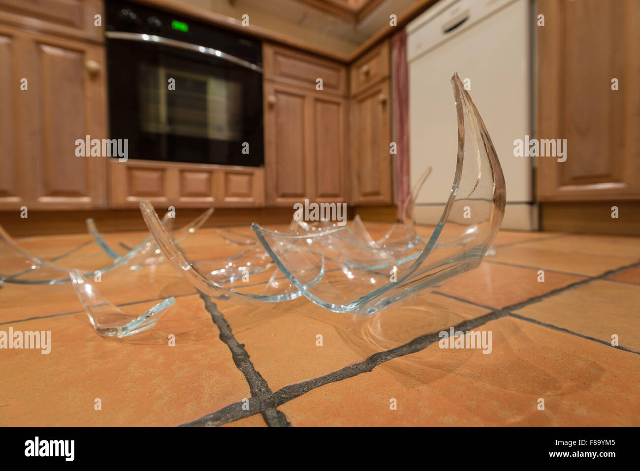 Broken Glass On Kitchen Floor
