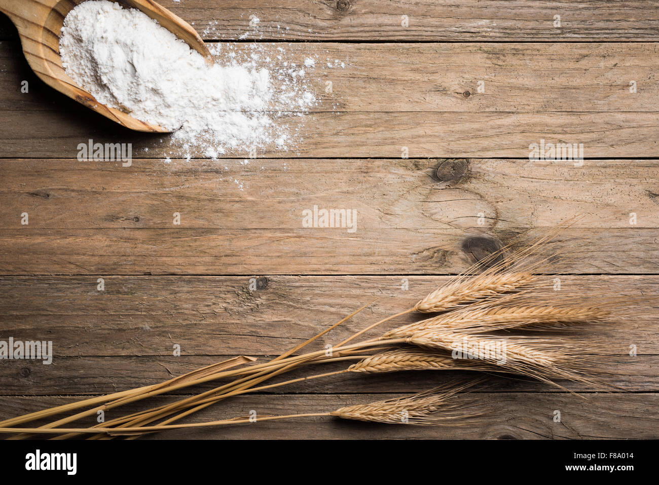 Ear grains on wood table Stock Photo - Alamy