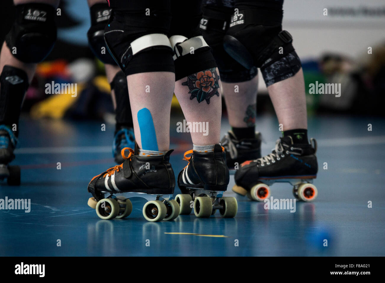 UNITED KINGDOM, WALES, October 18 2015. Roller Derby Team, Tiger Bay ...