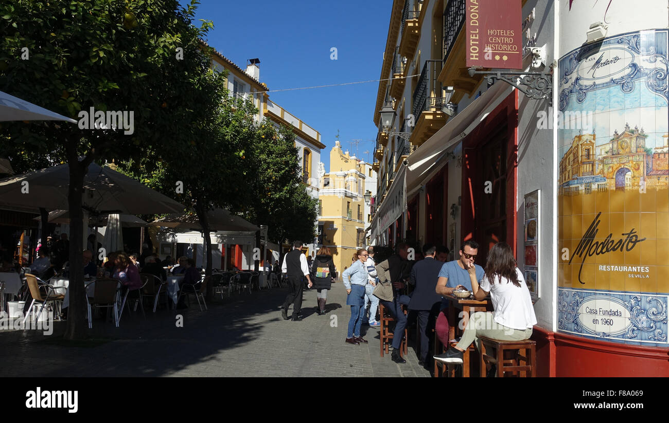 Street scene in Seville, Spain Stock Photo - Alamy