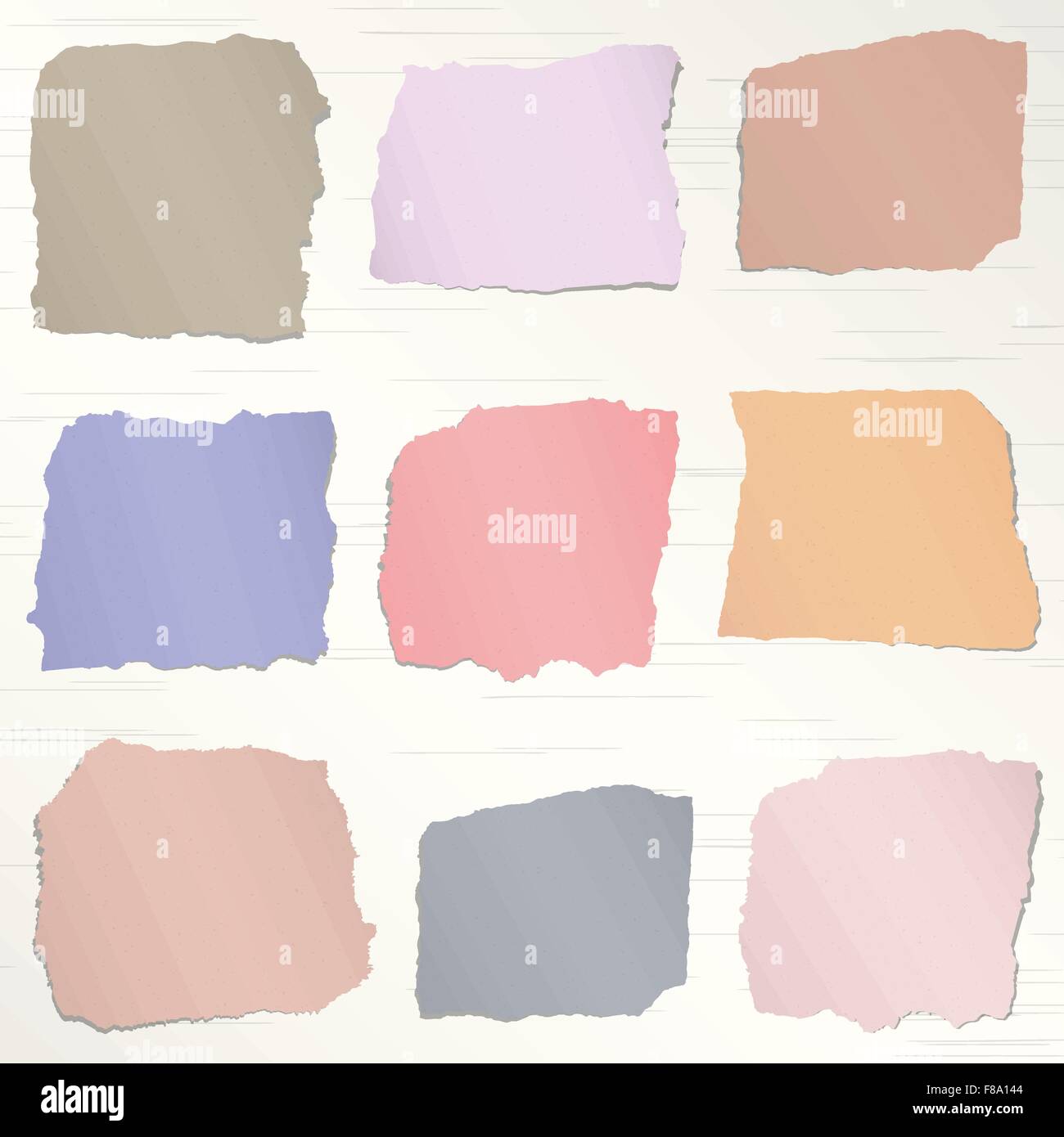 Set of various colorful recycled torn note papers Stock Vector Image ...