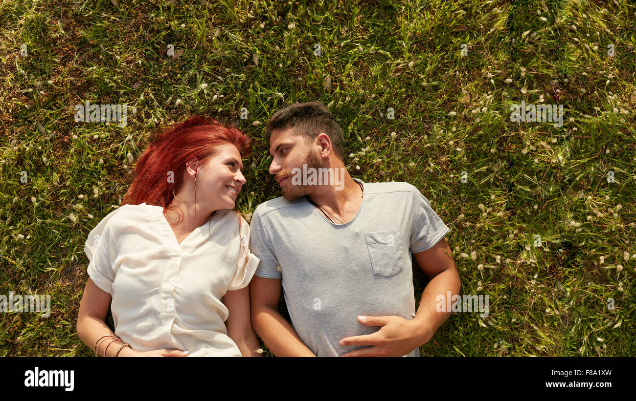 Back view young couple in love on hi-res stock photography and images ...