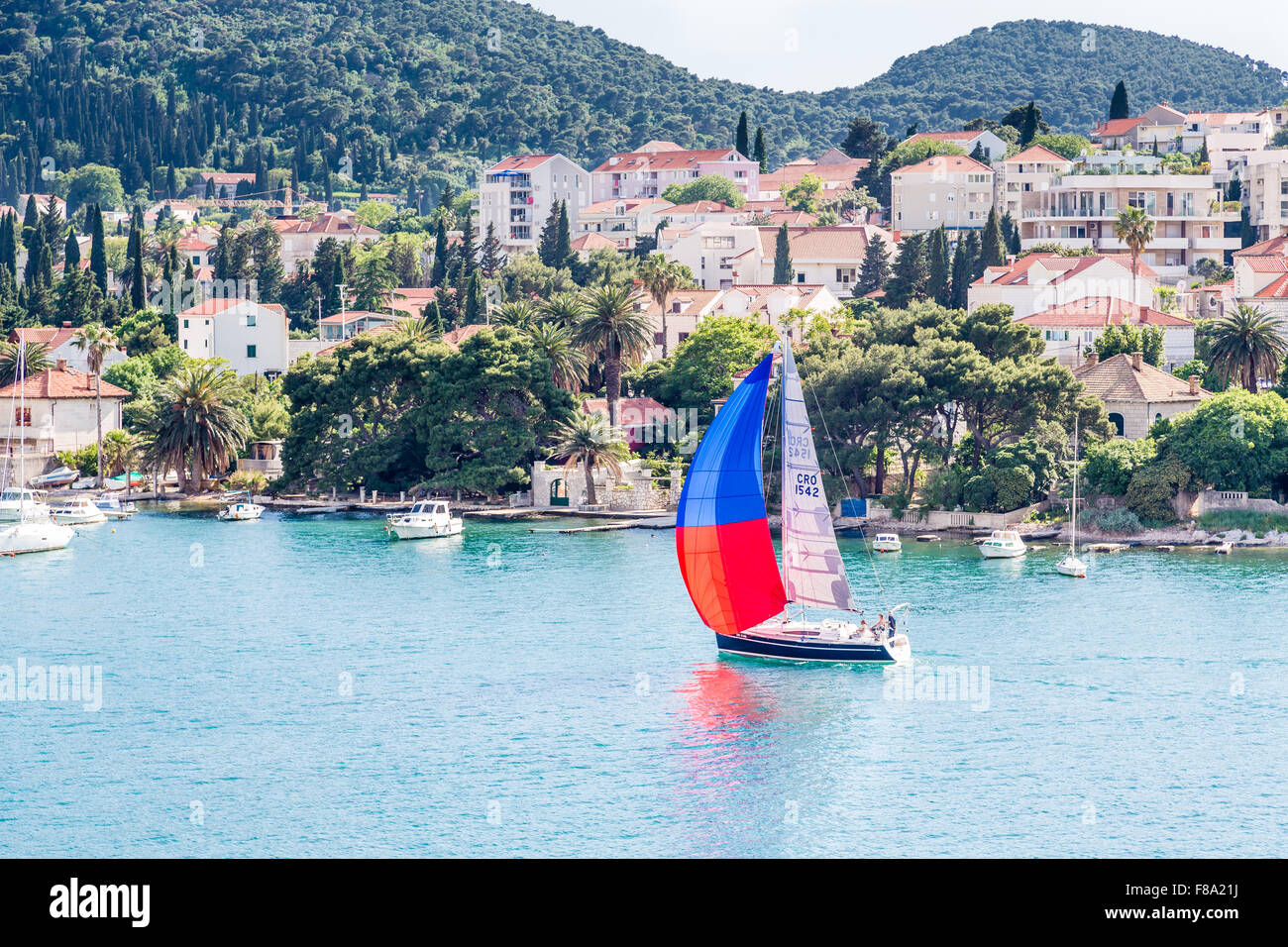 Sailboat in Croatia Stock Photo - Alamy