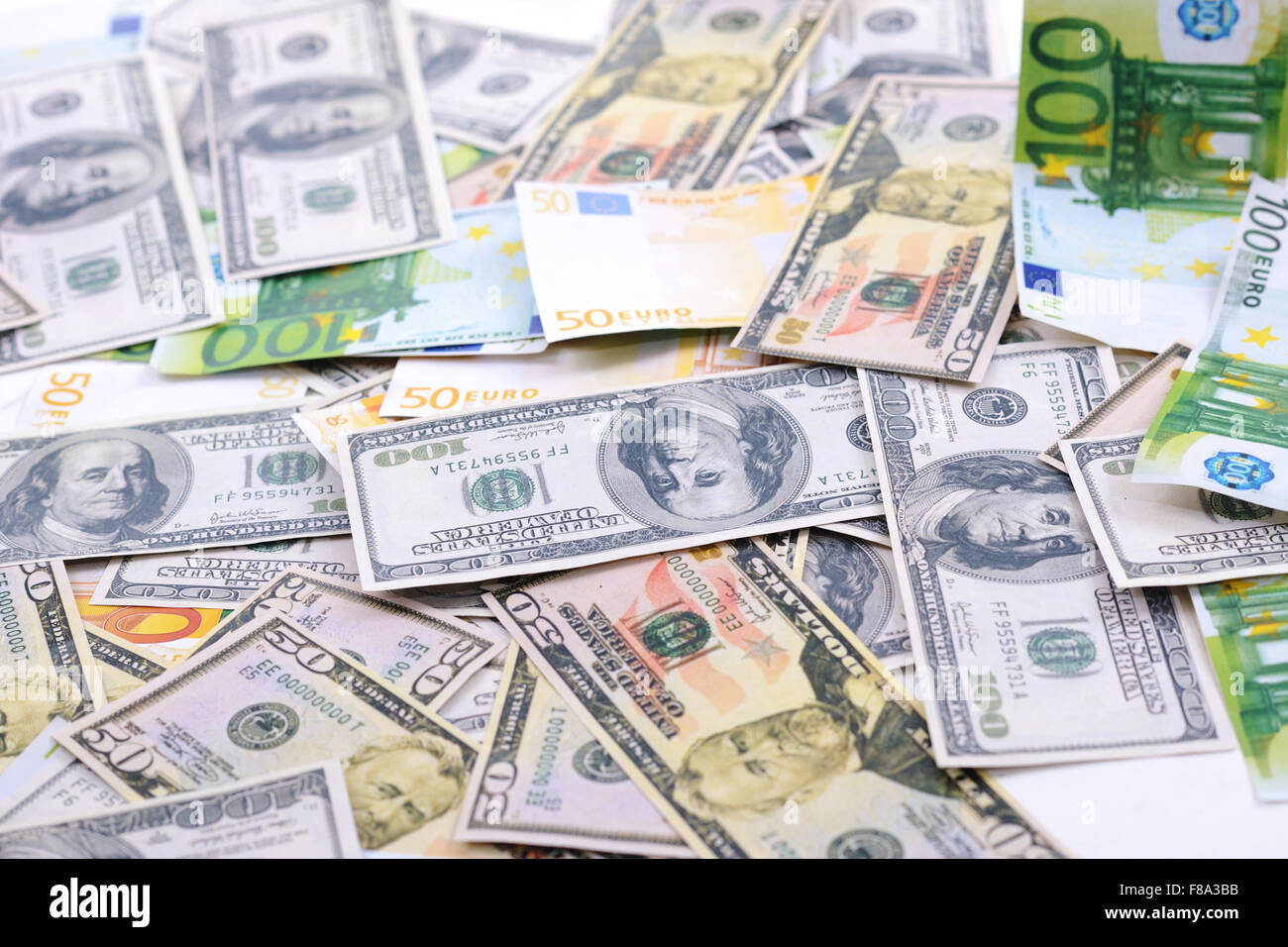 business money background with us dollars and european euro Stock Photo ...