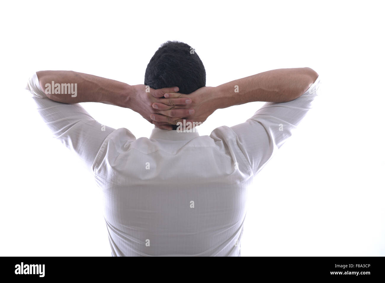 Business man pulling and bond tied with rope concept isolated on white ...