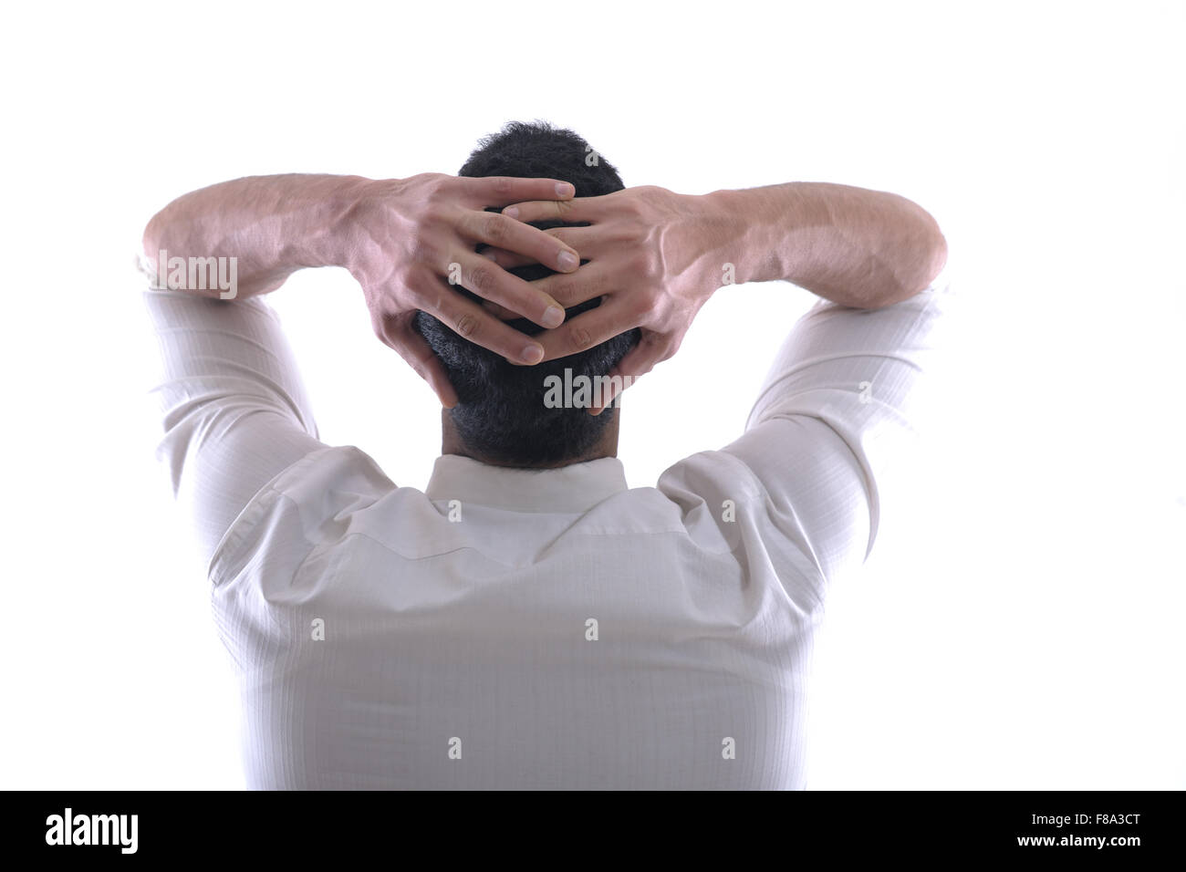 Business man pulling and bond tied with rope concept isolated on white ...