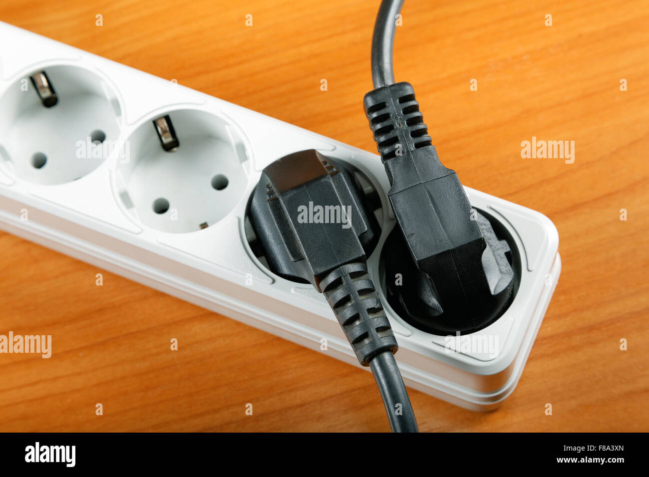 The electric extension piece with wires Stock Photo - Alamy