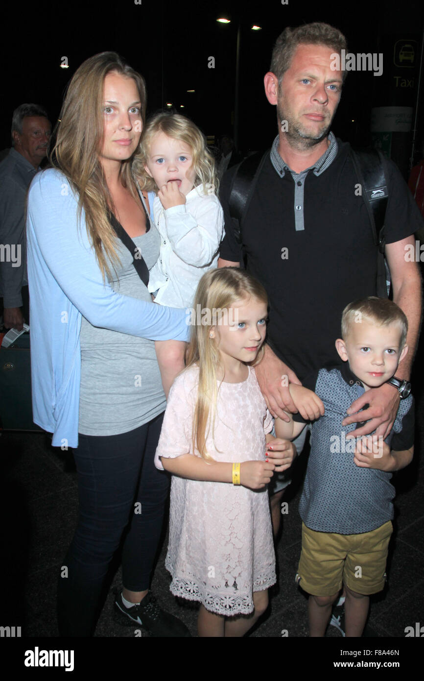 The first group of British holiday makers arrive at Gatwick Airport ...