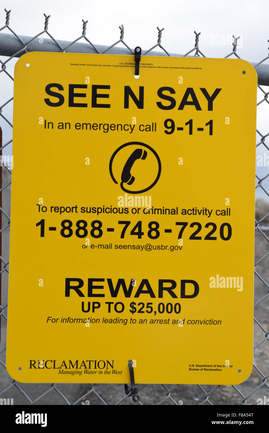 US Government "see and say" sign Stock Photo - Alamy