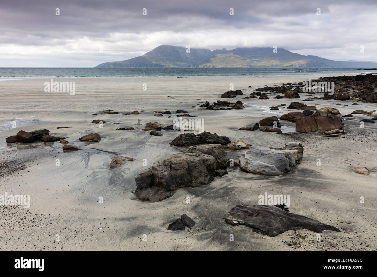Overlooking Rum Cullin Mountains, Laig Bay, Eigg, Small Isles, Inner ...