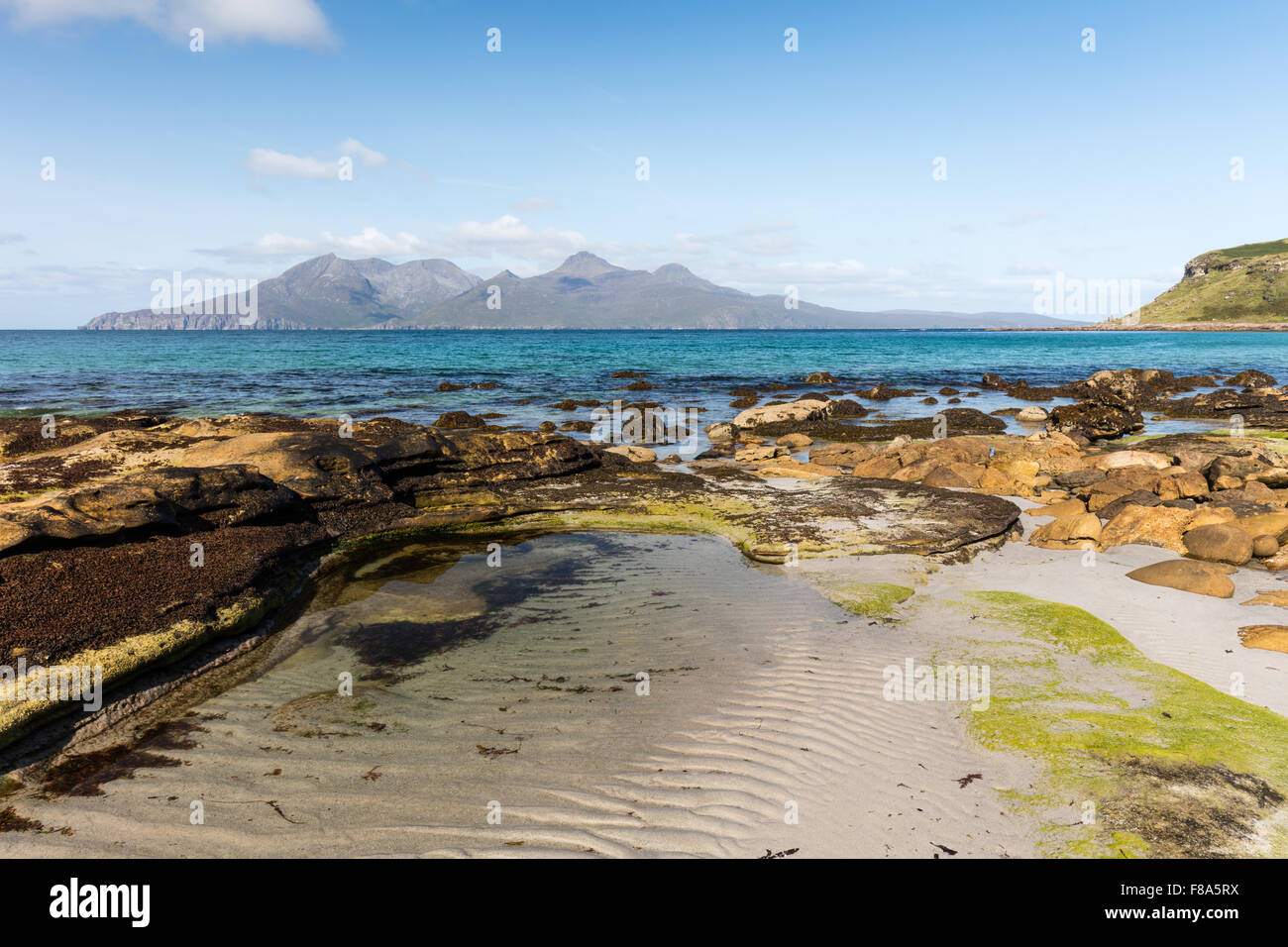 The singing sands of the Isle of Eigg, Small Isles, Inner Hebrides ...