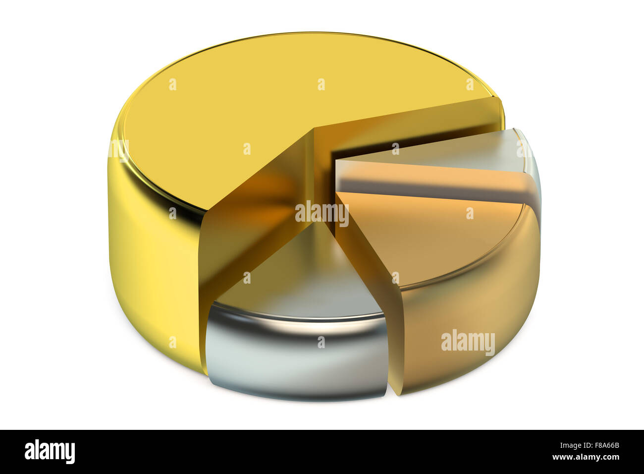Graph diagram pie chart 3d isolated on white background Stock Photo - Alamy