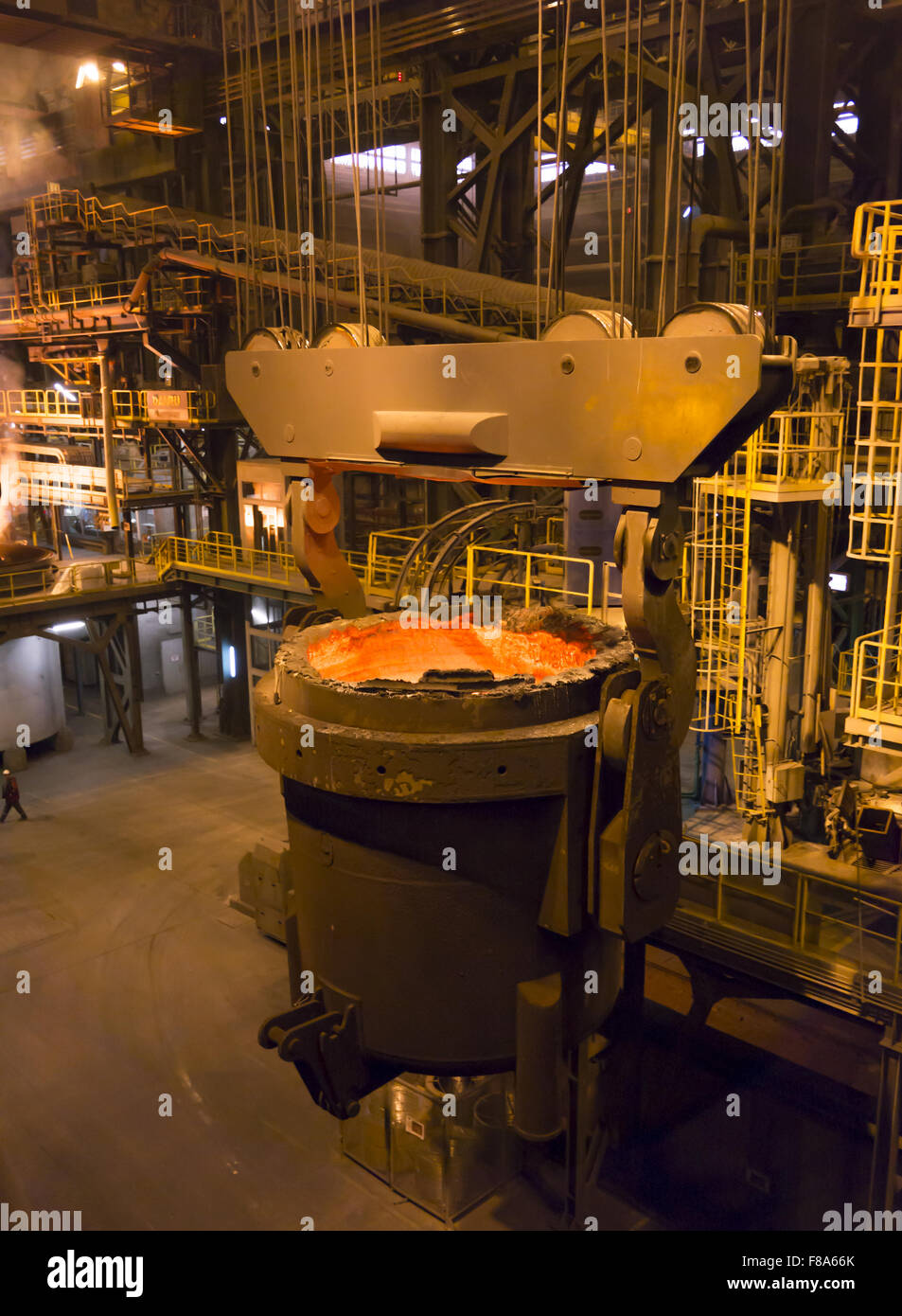 metallurgical ladle with steel in the workshop Stock Photo - Alamy