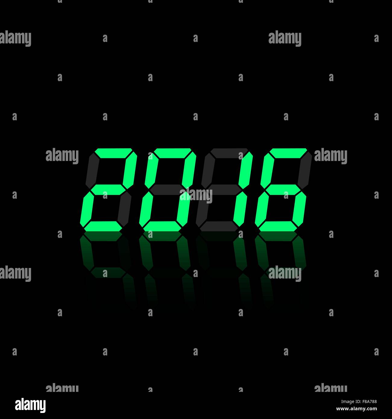 Green digital numbers 2016 vector Stock Vector Image & Art - Alamy