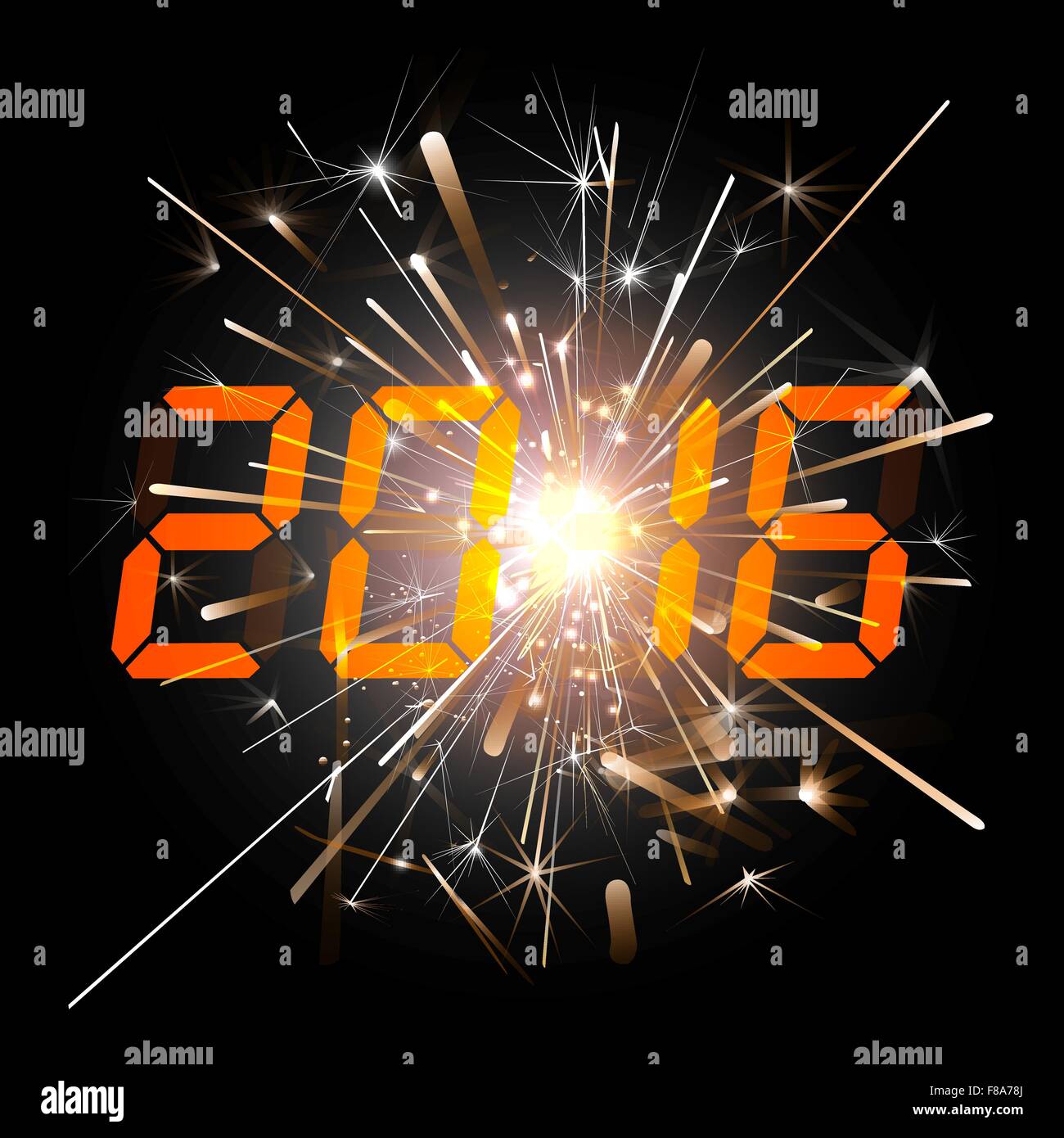 Digital numbers 2016 year time on a colorful firework background Stock ...