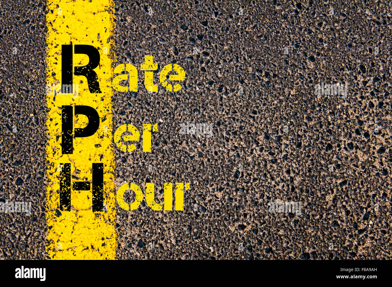 Concept image of Accounting Business Acronym RPH Rate Per Hour written ...